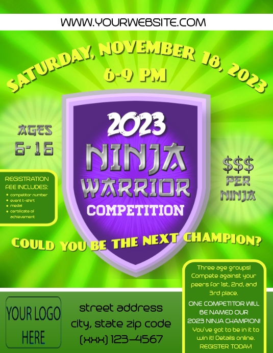 Ninja Warrior Competition Template | PosterMyWall