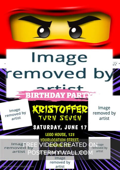 Ninjago Lego Birthday Invitation Template A4 | PosterMyWall