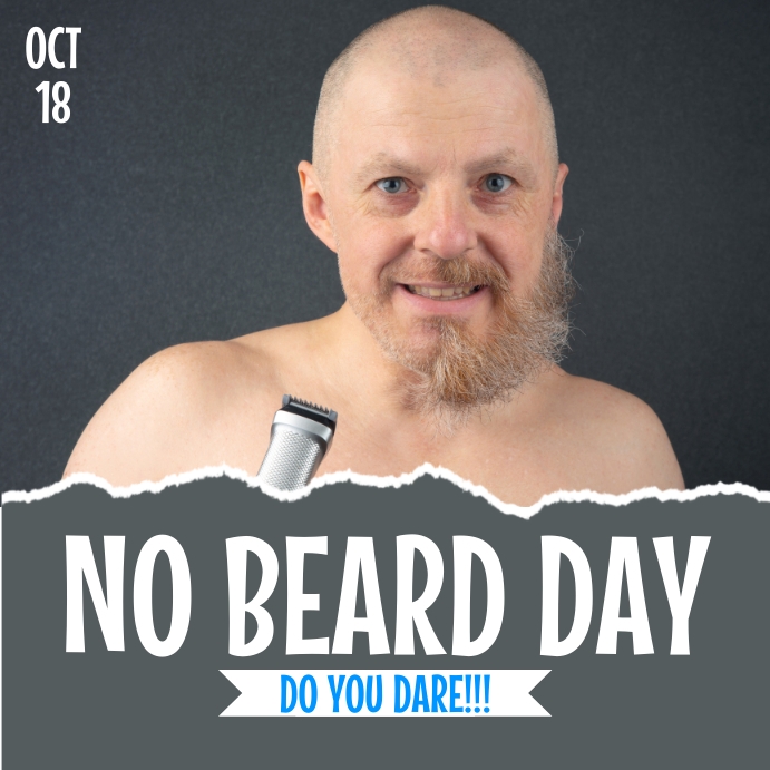 No Beard Day, Beard Template | PosterMyWall