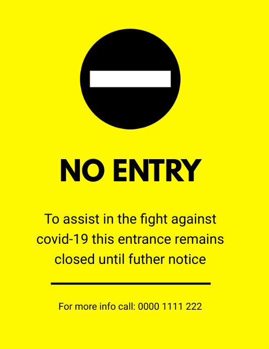 no entry flyer Template | PosterMyWall