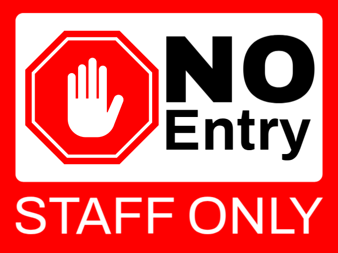 No Entry Staff Only Template | PosterMyWall