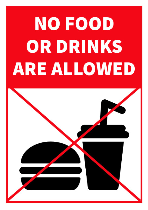 No Food or Drinks Sticker Template | PosterMyWall