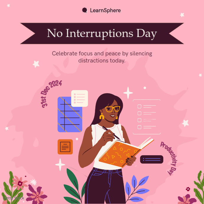 No interruption celebration square template | PosterMyWall