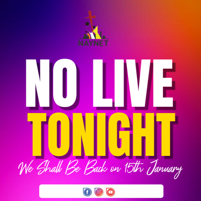 Copy of No Live Stream Instagram Post | PosterMyWall