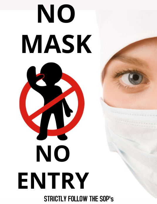 No mask no entry flyer Template | PosterMyWall