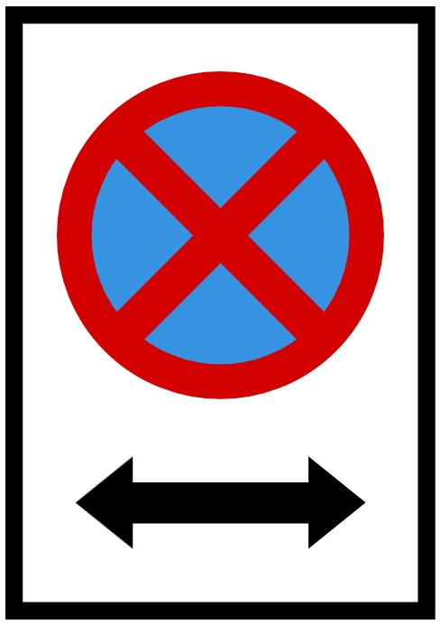 No Parking Sign Blue Red Arrow Template | PosterMyWall