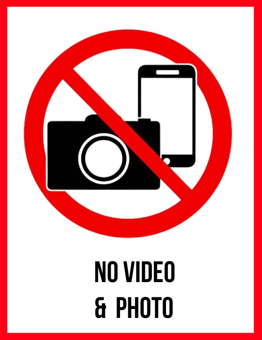 No photography and video sign Template | PosterMyWall