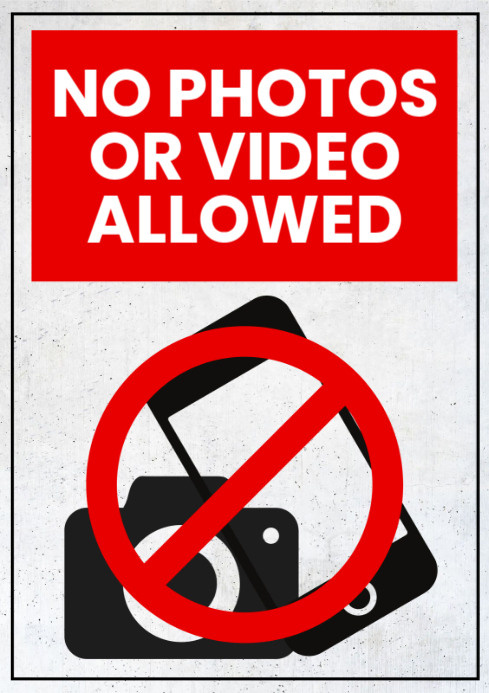 No Photos and Videos Signage Template | PosterMyWall