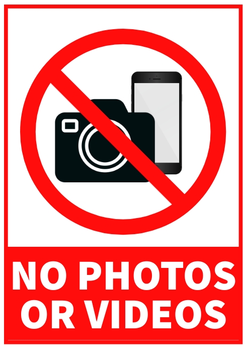 No photos or videos allowed notice poster Template | PosterMyWall