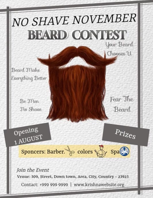 Copy of NO SHAVE NOVEMBER BEARD CONTEST (1) | PosterMyWall
