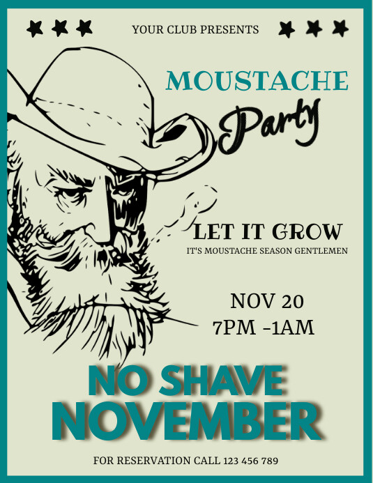 No Shave November Flyer Template | PosterMyWall
