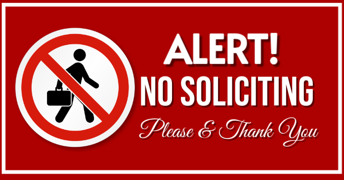 No soliciting sign Template | PosterMyWall