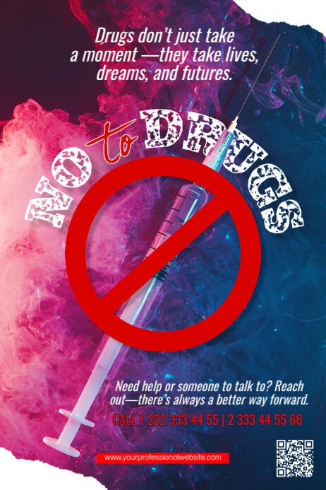 No To Drugs Flyer Poster Template | PosterMyWall
