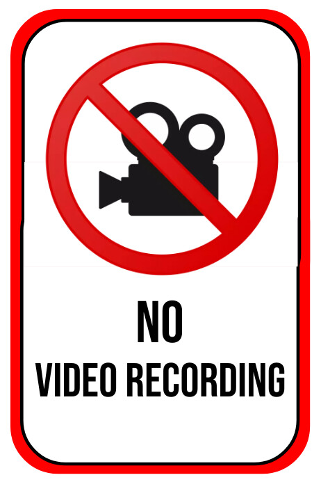 NO VIDEORECORDING Template | PosterMyWall