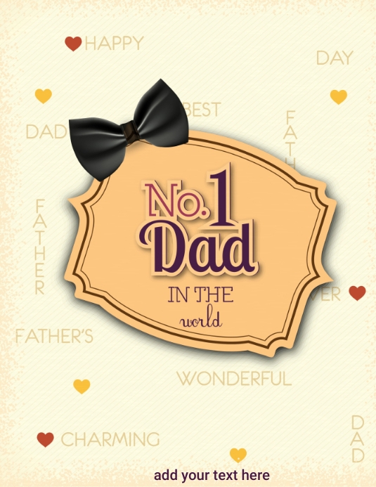No.1 dad in the world father's day greetings Template | PosterMyWall