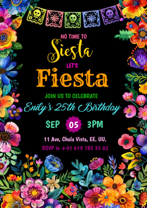 Noche mexicana invitation mexican birthday party Template | PosterMyWall