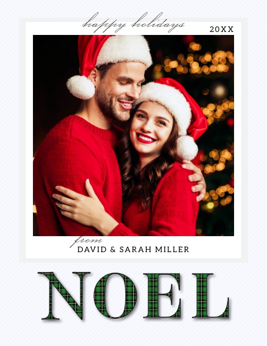 Noel Green Christmas Happy Holidays Card Template | PosterMyWall