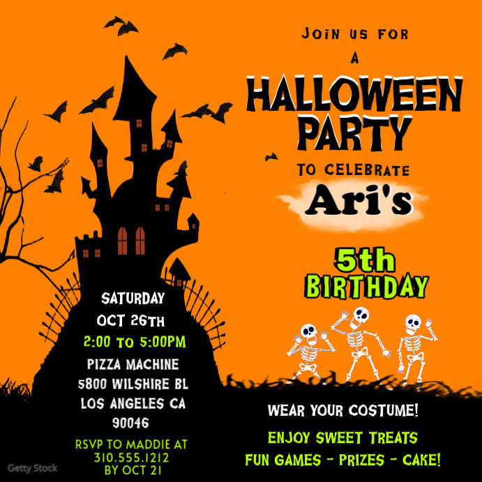 NonScary Kids Halloween Party Invitation Template | PosterMyWall