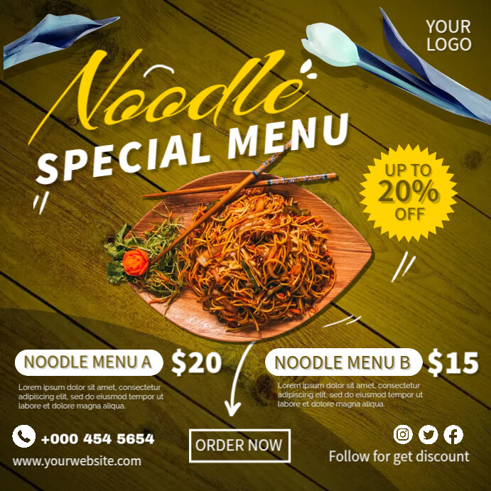 Noodle Special Menu Template | PosterMyWall