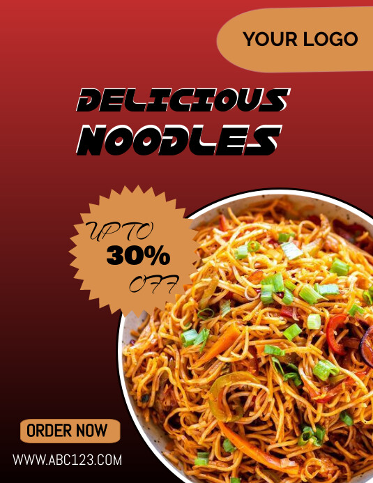 NOODLES DAY FLYER| FOOD FLYER|RESTURANT FLYER Template | PosterMyWall
