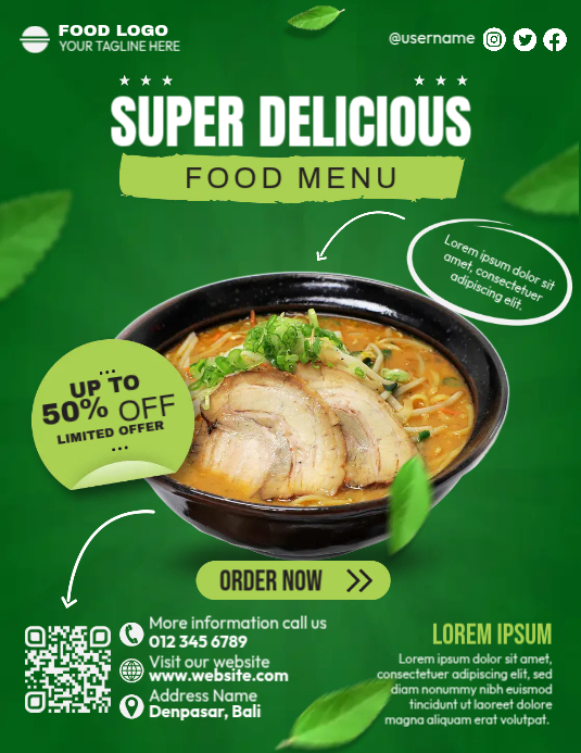 Noodles Menu Template | PosterMyWall