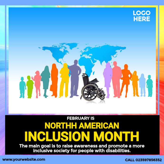 North American Inclusion Month Ad Template | PosterMyWall