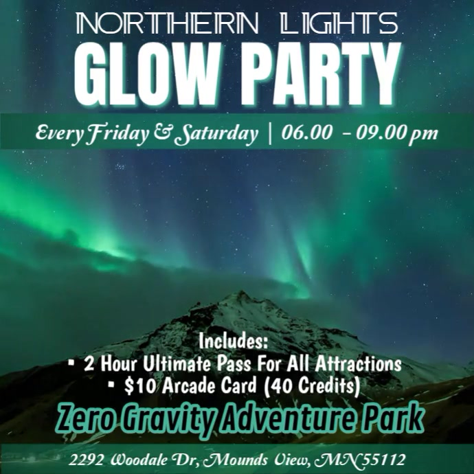Northern Lights Aurora Borealis Party Template | PosterMyWall