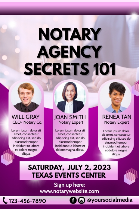 Notary Agency Webinar Poster Template | PosterMyWall