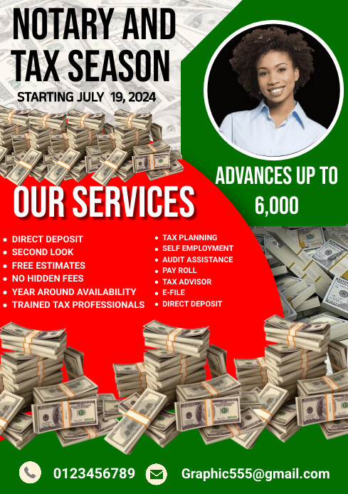 Notary and tax season flyers Template | PosterMyWall