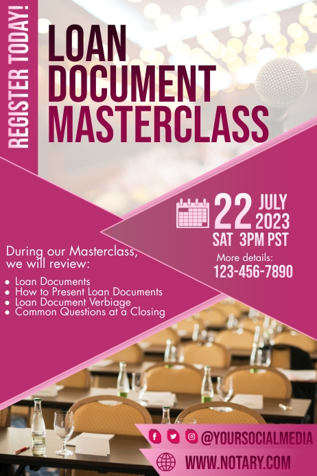 Notary Masterclass Poster For Webinar Template | PosterMyWall