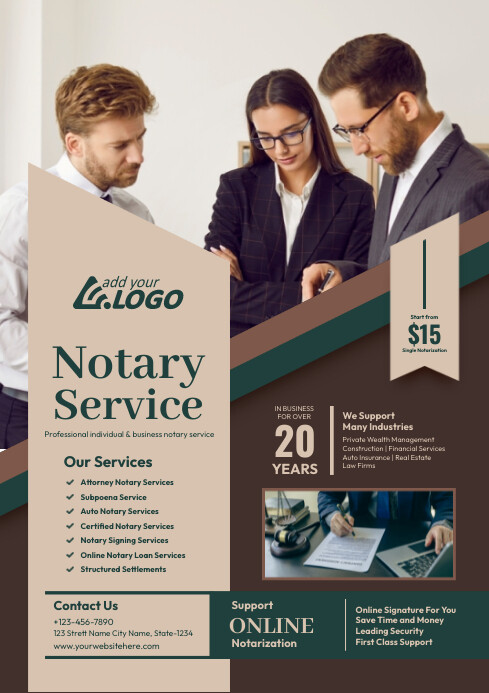 Modèle Notary Service Flyer Template | PosterMyWall