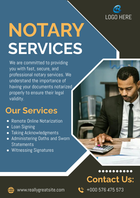 NOTARY SERVICES POSTER FLYER TEMPLATE | PosterMyWall