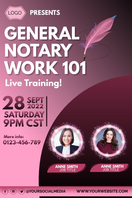 Notary Training Poster Template | PosterMyWall