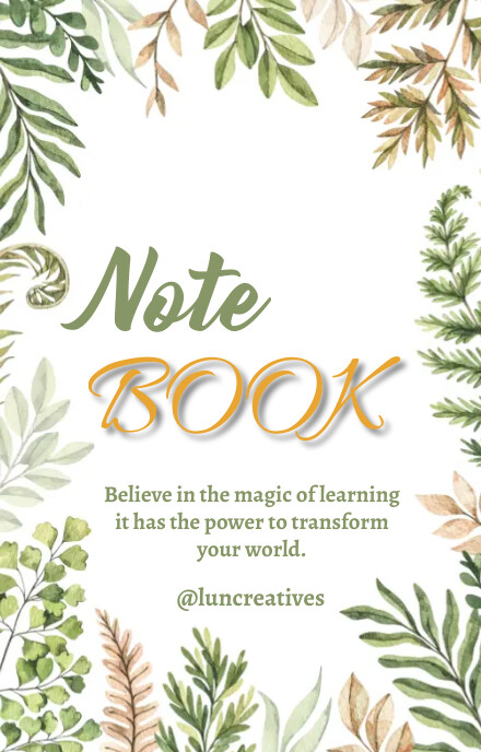 Note book cover Template | PosterMyWall
