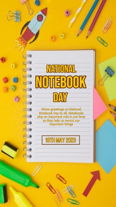 Copy of Notebook day, national notebook day. | PosterMyWall