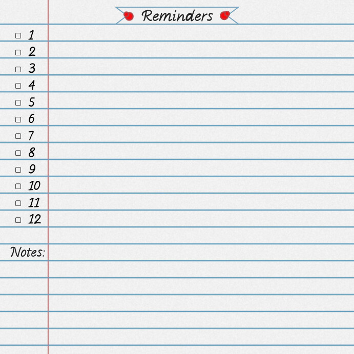 Notes & Reminders Square Template | PosterMyWall
