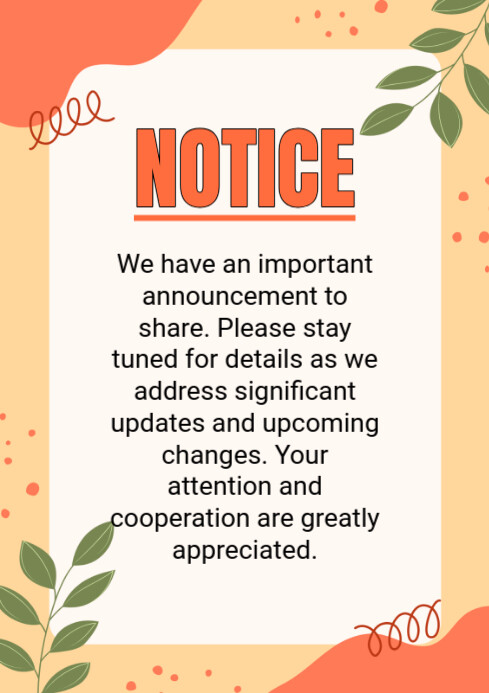 Copy of Notice | PosterMyWall