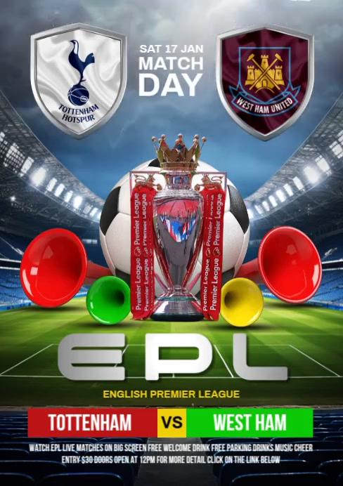 Nottingham forest vs west ham Template | PosterMyWall