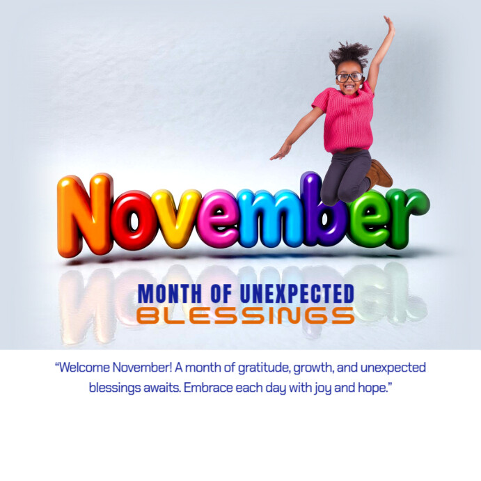 Plantilla de November, November greetings, November new month, happy ...