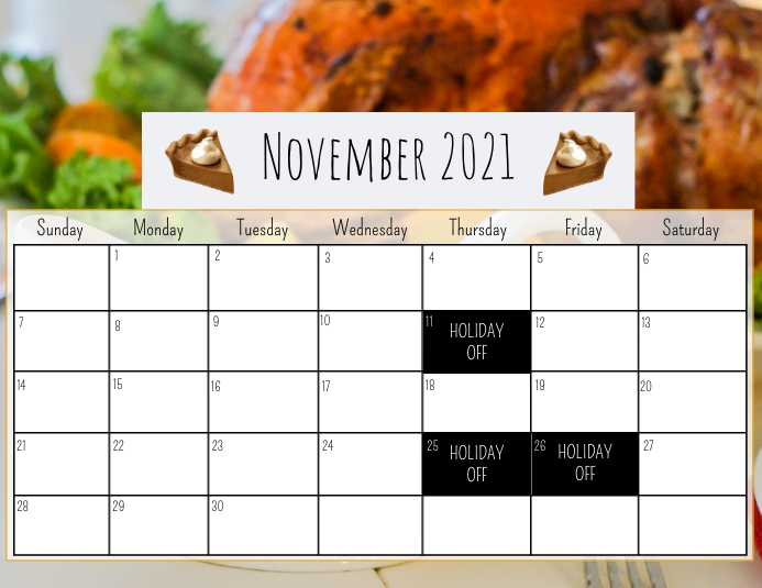 November 2021 Calendar Template | PosterMyWall