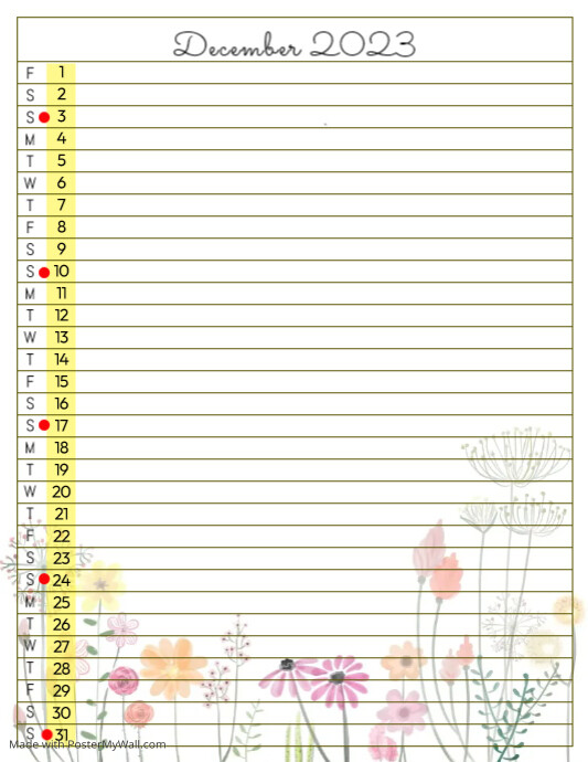 November 2023 daily notes journal Template | PosterMyWall