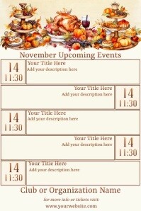 November Calendar by Paula Template | PosterMyWall