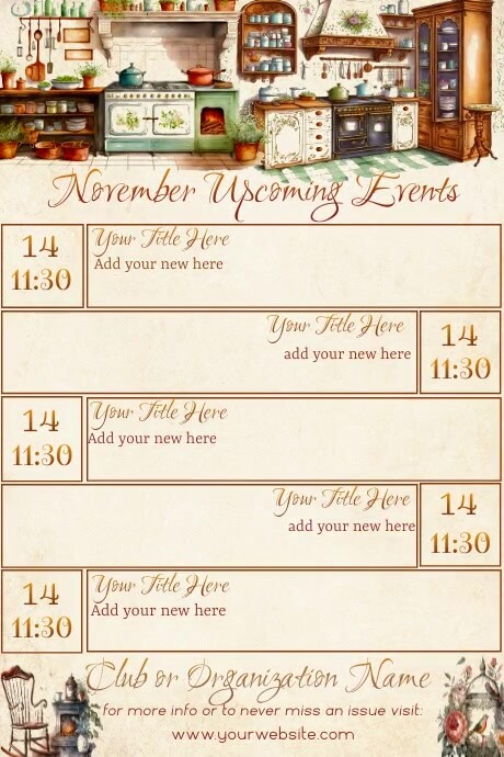 November Calendar by Paula Template | PosterMyWall