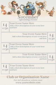 November Upcoming Events Calendar Template | PosterMyWall
