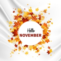 Hello November post for Instagram & Facebook Template | PosterMyWall