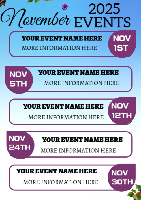 November Event Flyer A4 Template | PosterMyWall
