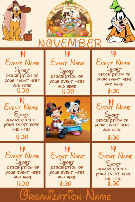 November Events - Disney Theme Template | PosterMyWall