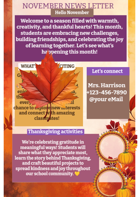 November Newsletter A4 Template | PosterMyWall