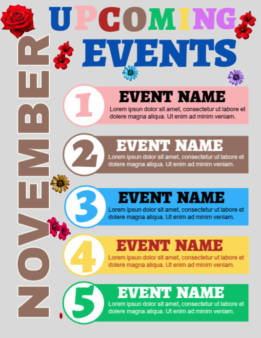 November Upcoming Event Flyer (us Letter) Template | PosterMyWall