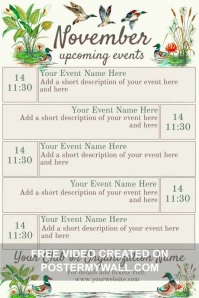 November Upcoming Events Calendar Template | PosterMyWall